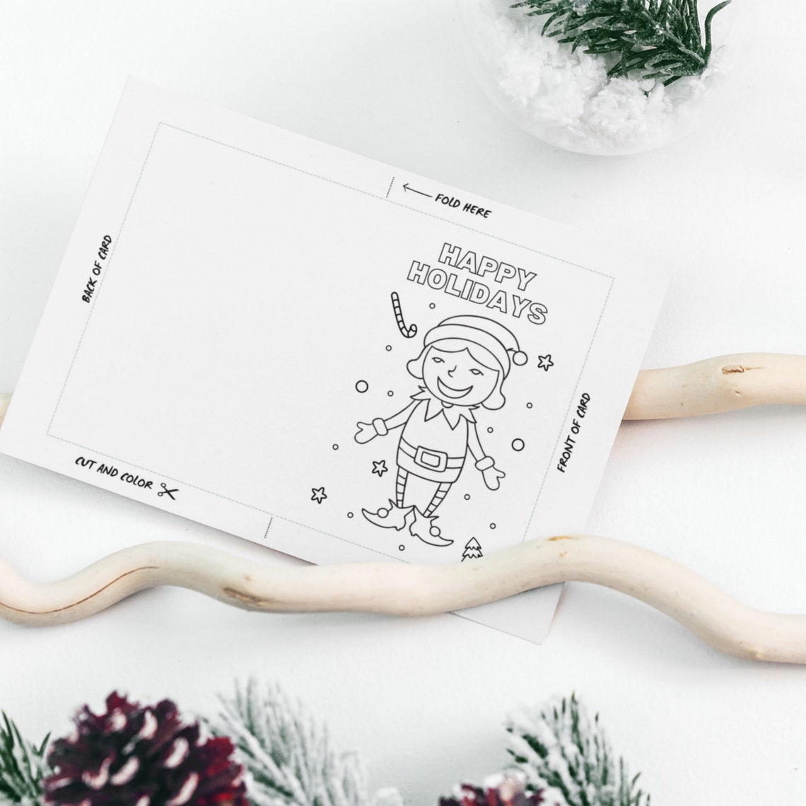 15 PRINTABLE Coloring Christmas Cards, Printable Christmas Cards to ...