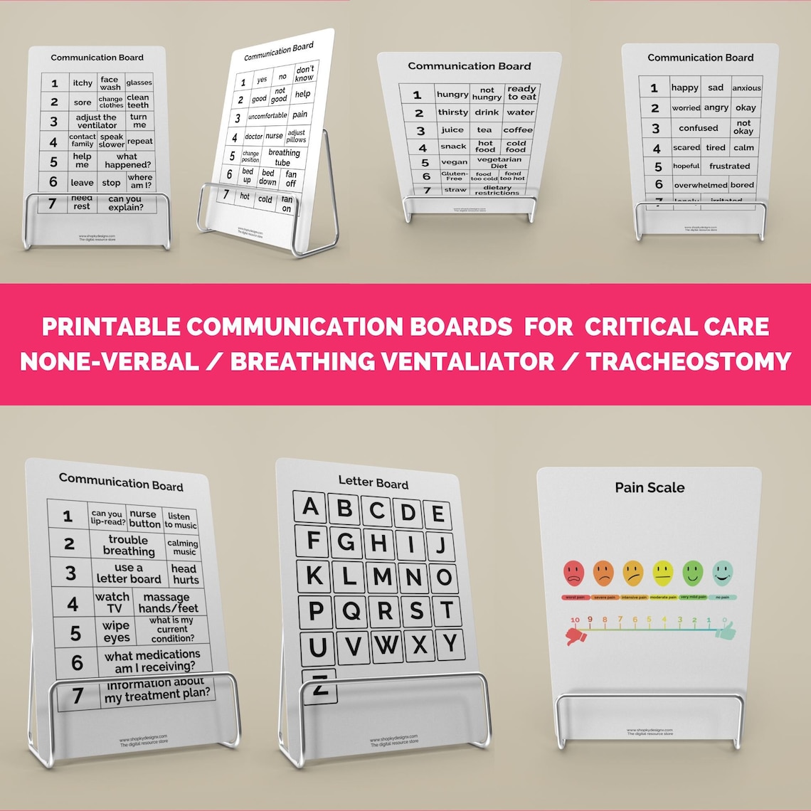 Printable ICU Patient Communication Boards for Ventilator Users / None ...