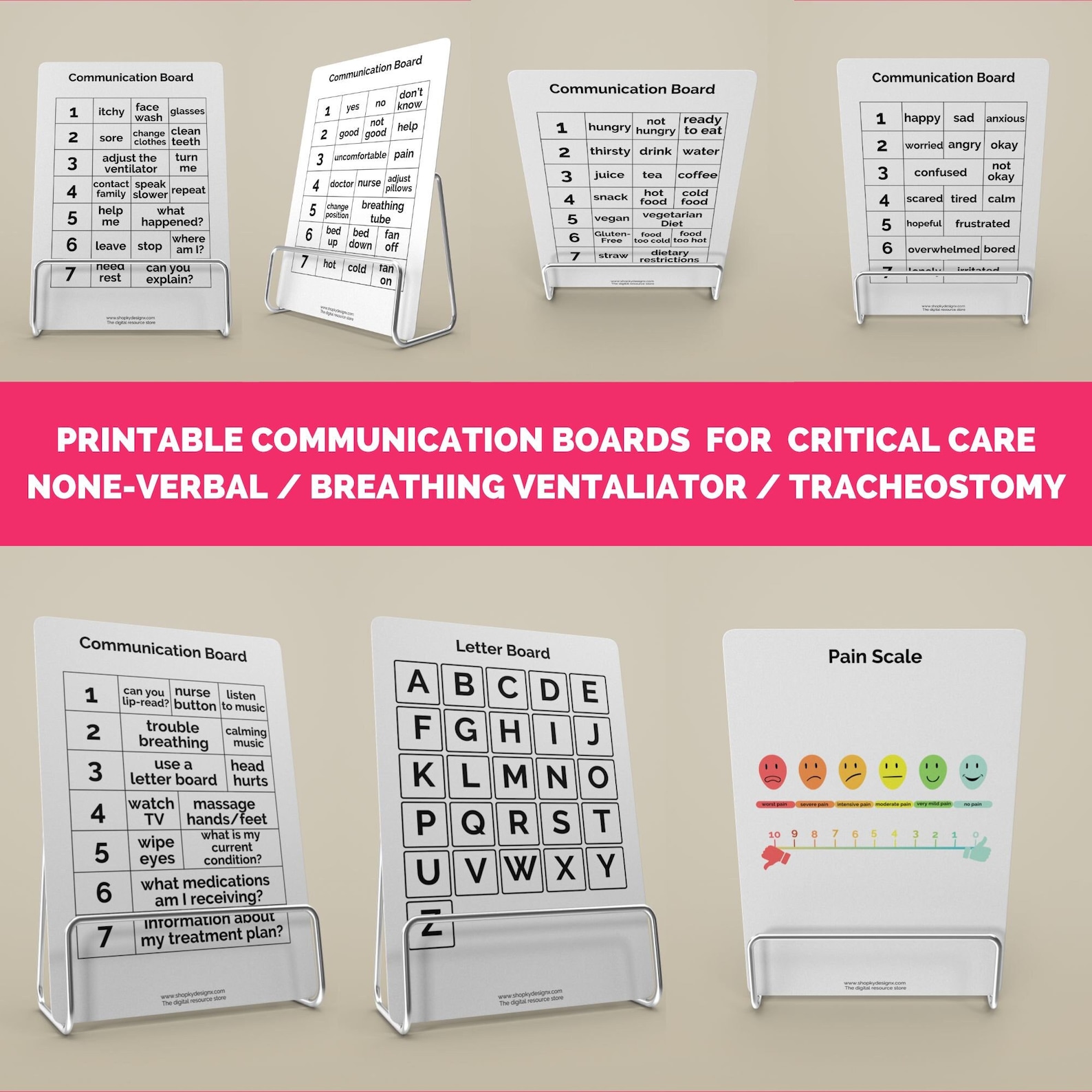 Printable ICU Patient Communication Boards for Ventilator Users / None ...
