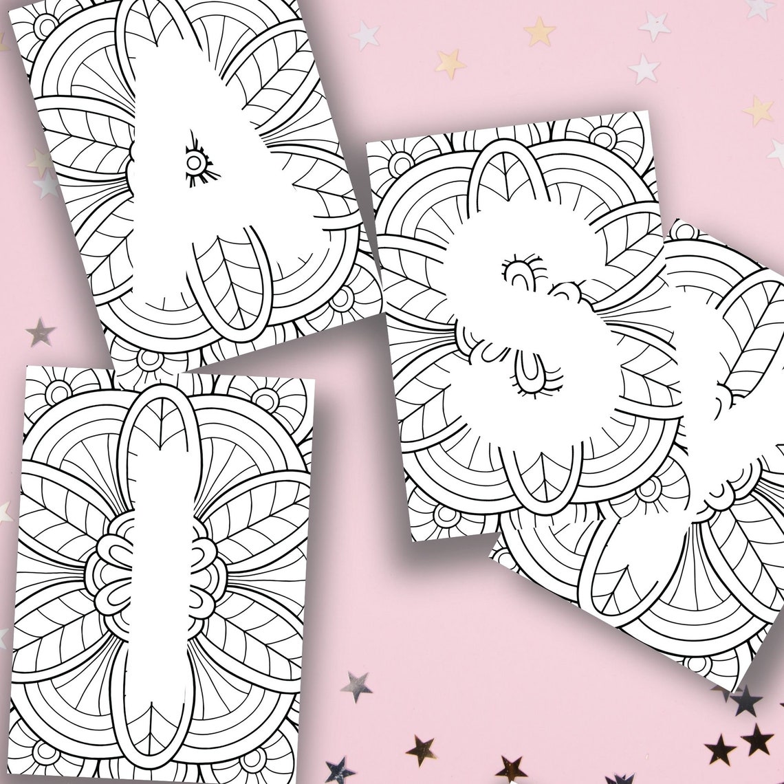 Printable Alphabet Mindfulness Coloring Pages Adult Coloring - Etsy