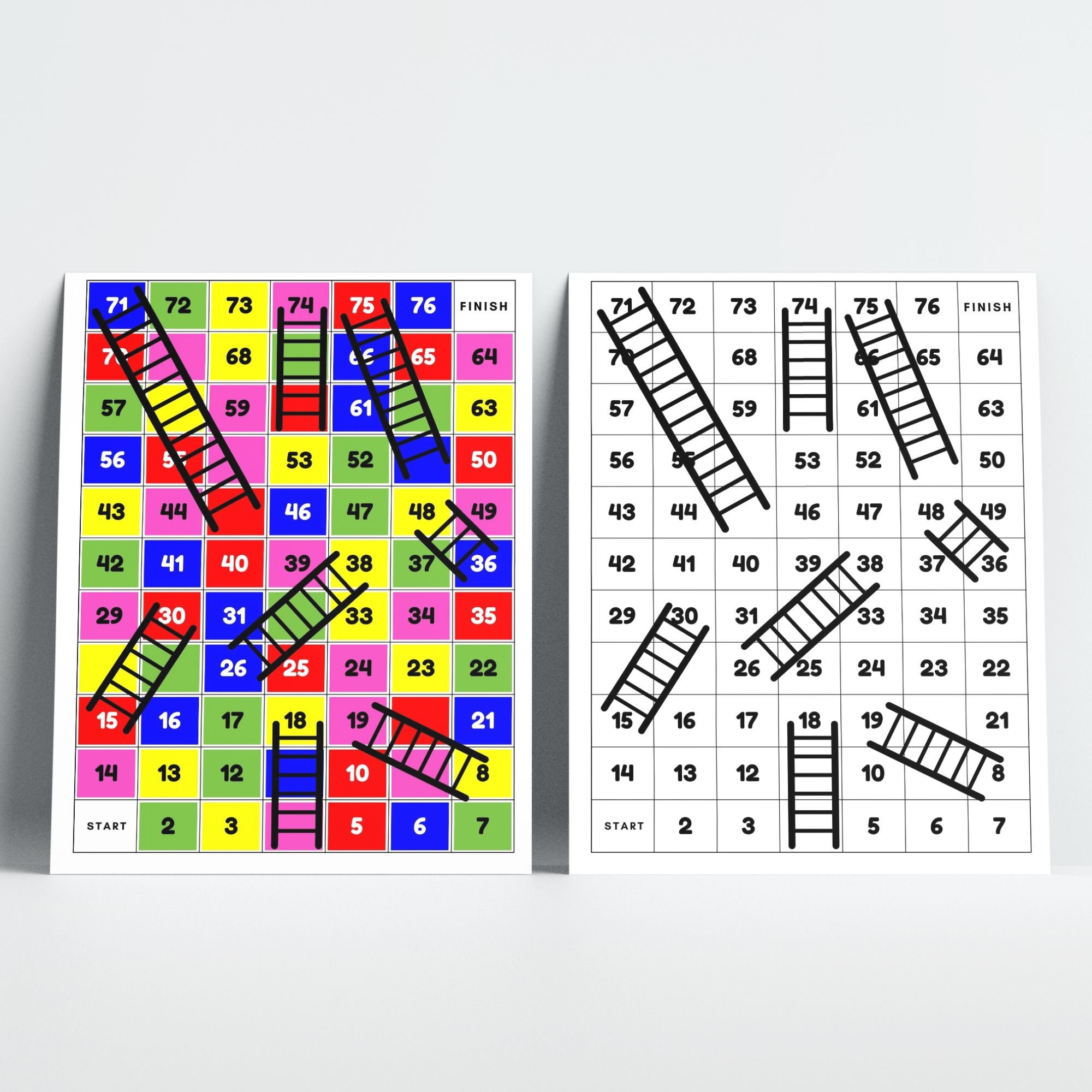 Printable Ladders and Ladders Board Game, Family Board Game, KIDS Board ...
