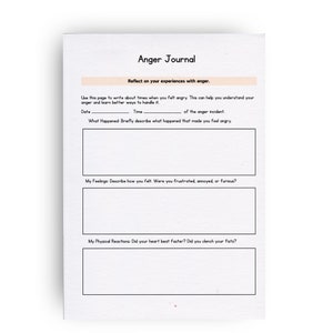 Printable Anger Management Journal, Anger Worksheets, Instant Download ...