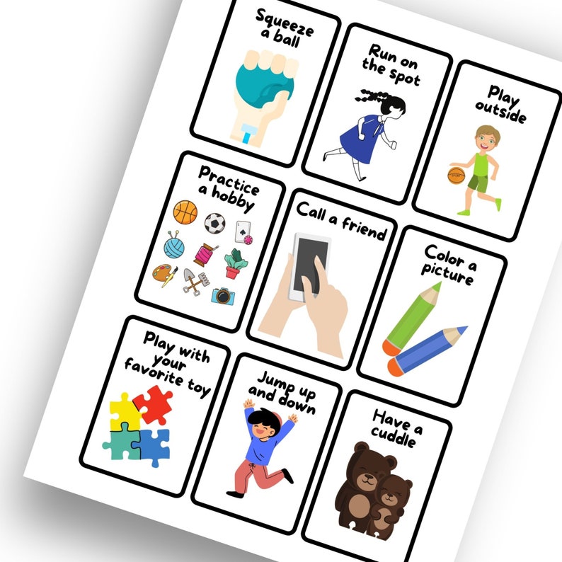 Printable Calm Down Cards, Calming Strategy Cards, Printable Coping ...
