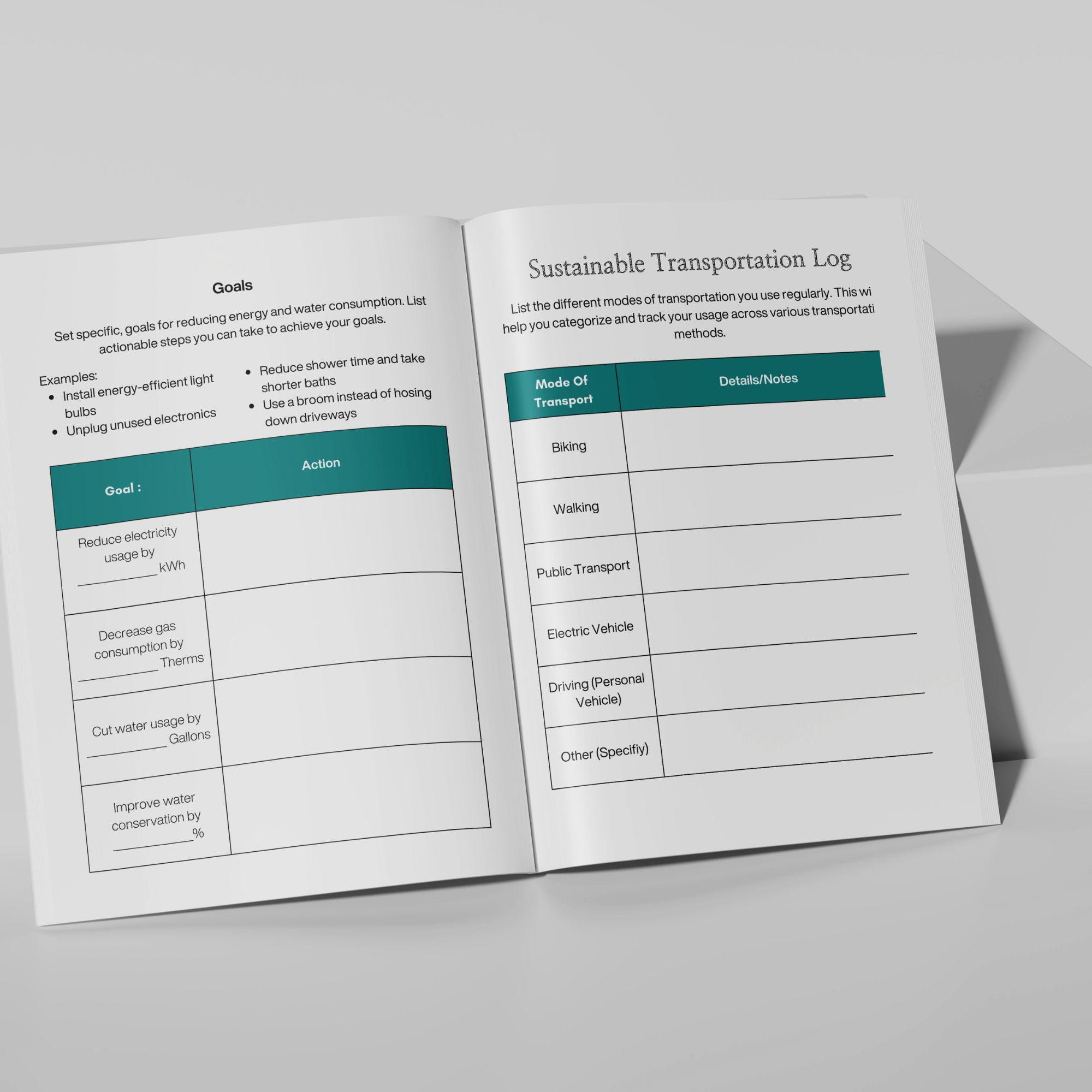 Printable Eco-friendly Lifestyle Tracker, Sustainable Living Planner ...