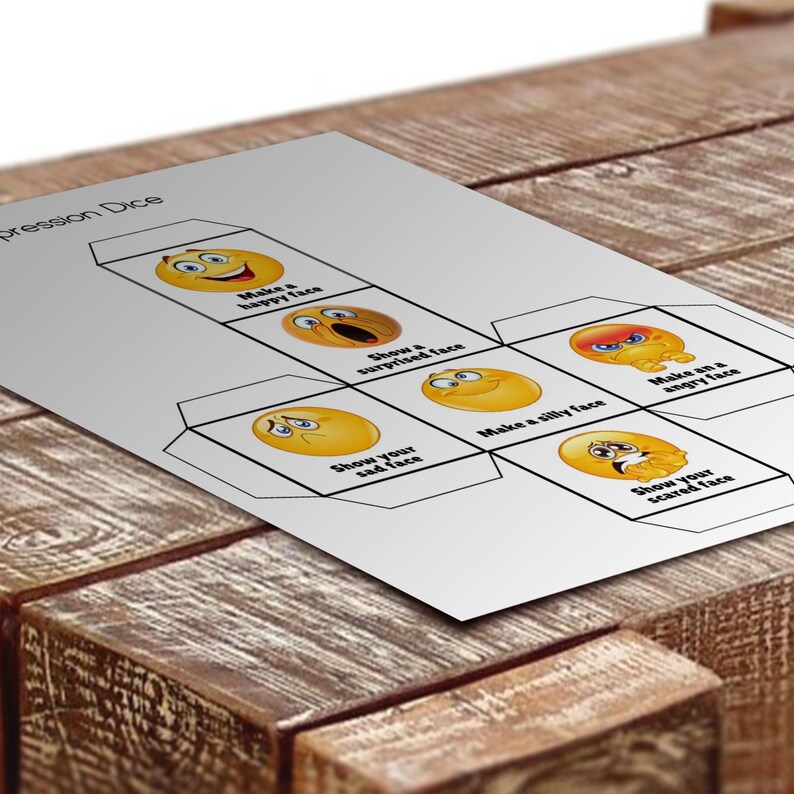 Printable Feelings Expressions Dice Cube Emotions Dice, Social ...