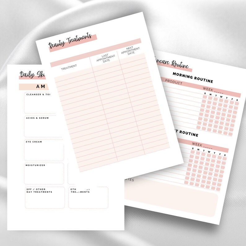 Skincare Routine Printable, BEAUTY Planner, Beauty Journal,skin Care ...