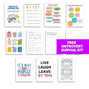 Printable Introvert Journal With Free Printable Introvert Survival Kit ...