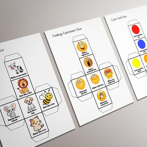 12 Printable Action Dice Cubes, Imaginative Play Cubes, Exercise, Story ...