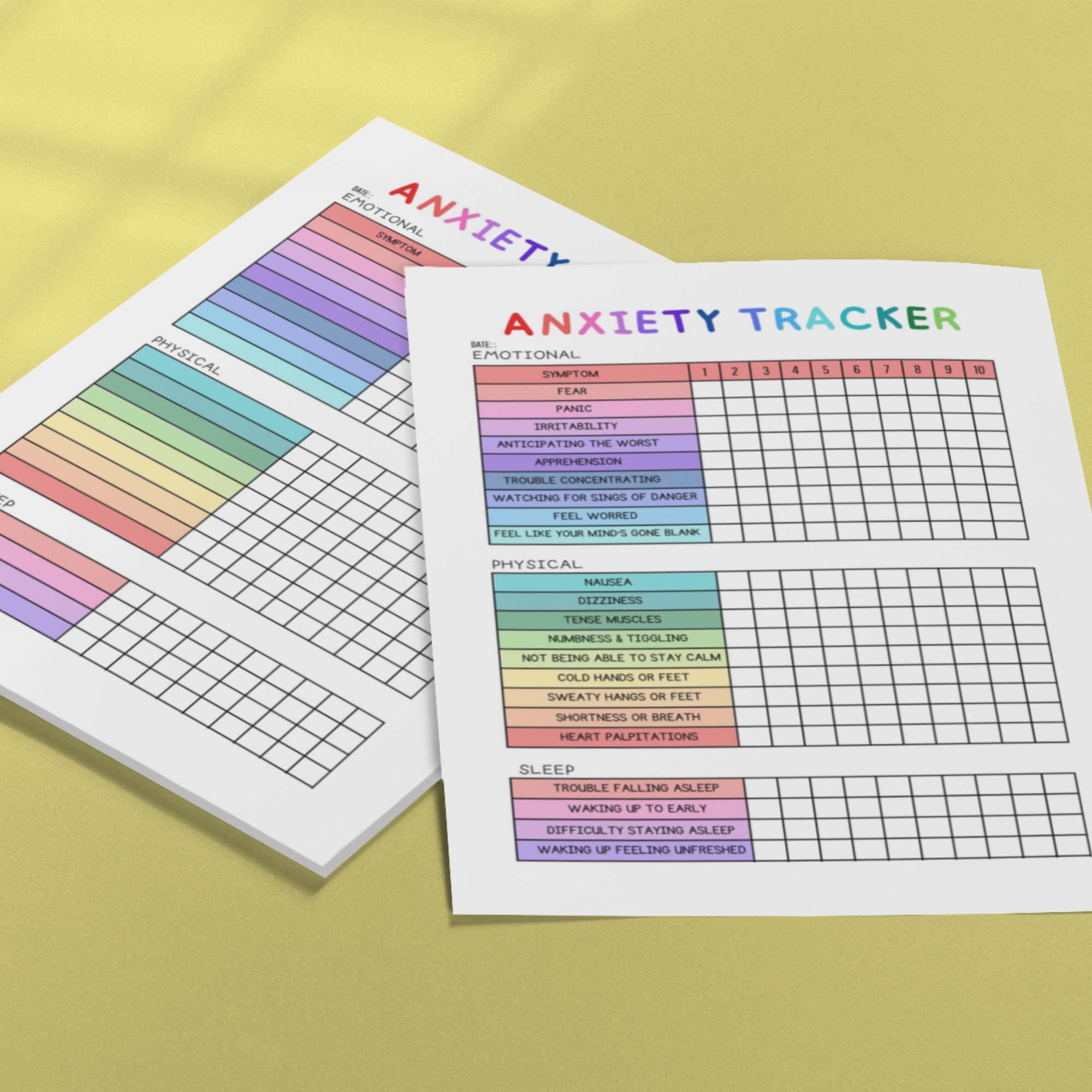 Printable Anxiety Tracker for Children, Anxiety Tracker, Anxiety ...