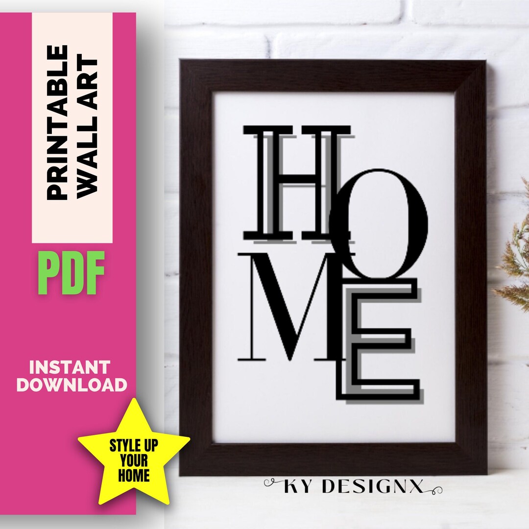 Home Sign, Home Printable, Home Print, Printable Wall Art, Home Word ...