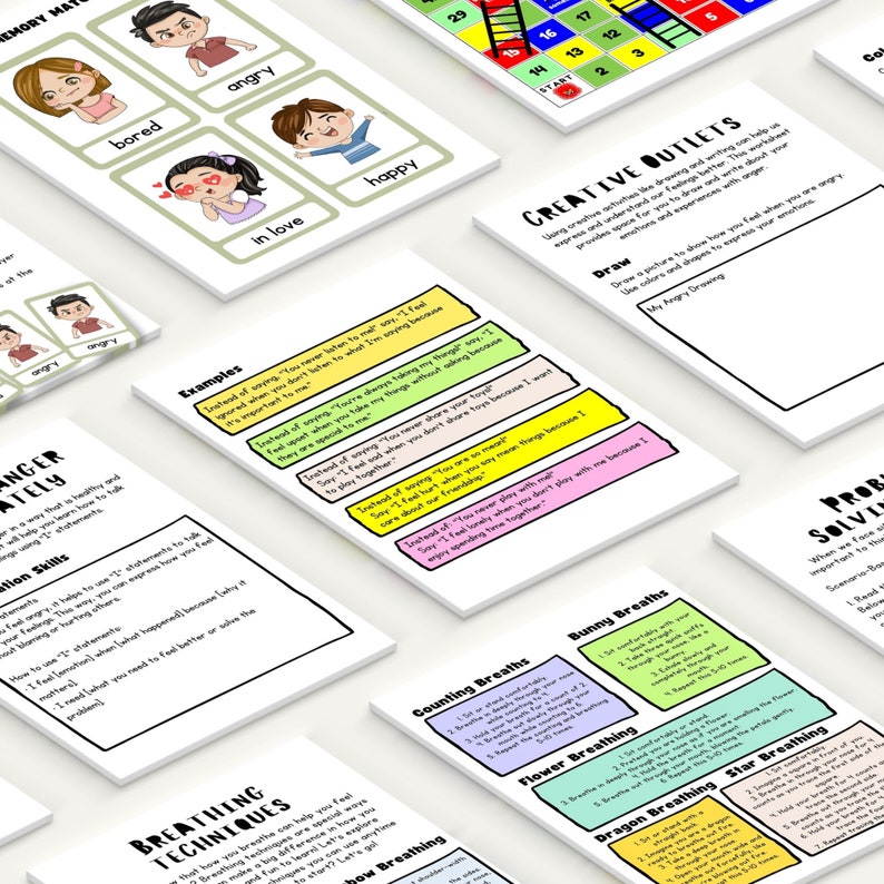 Printable Anger Workbook for Kids, Children, Emotional Regulation ...