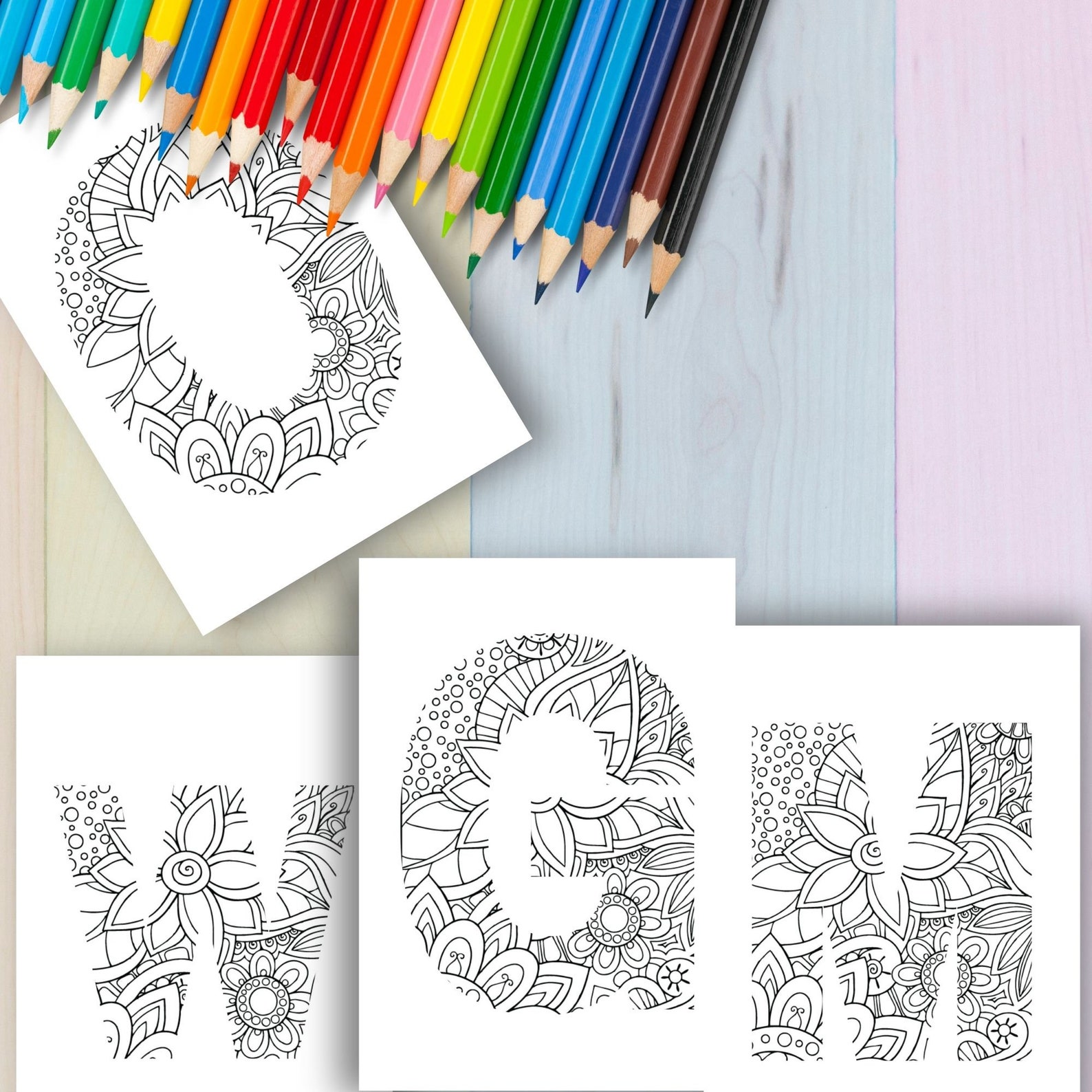 Printable Alphabet Mindfulness Coloring - Pages Adult Coloring Book ...