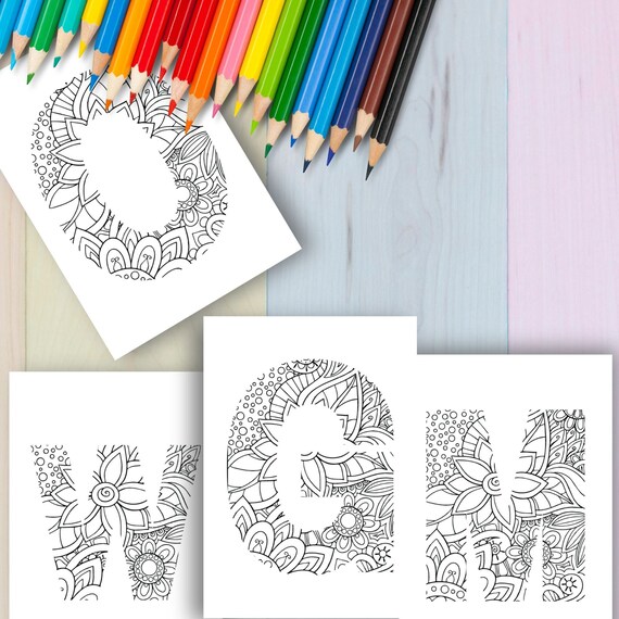 Kids Mandala Alphabet Printable Printable Alphabet for - Etsy