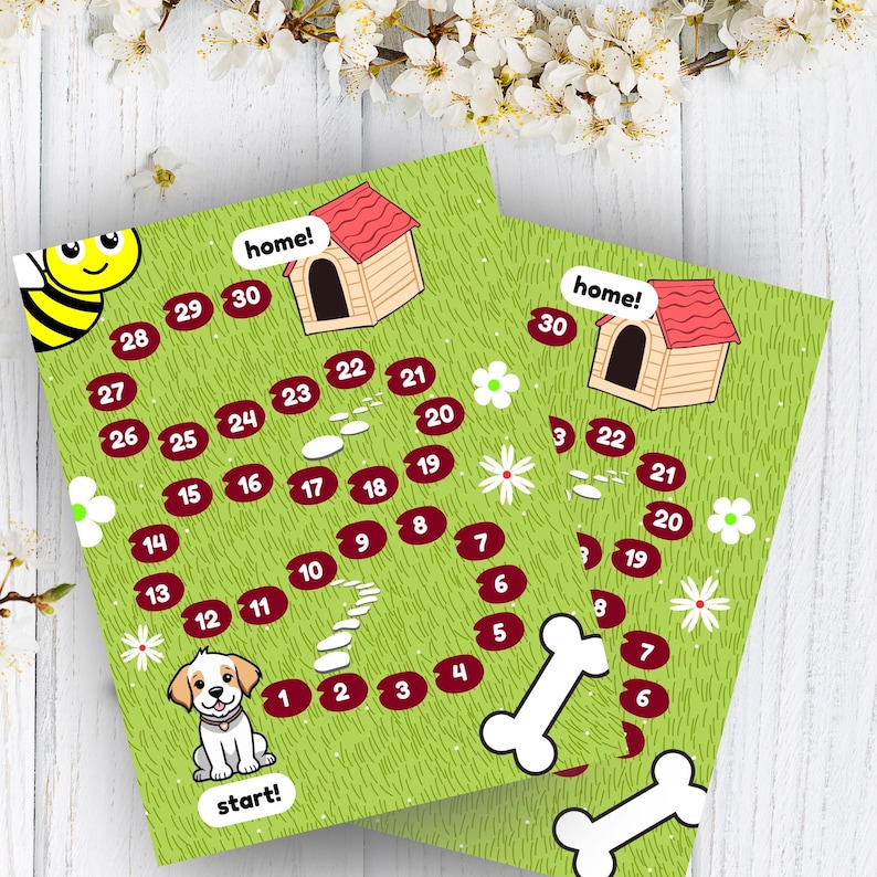 Puppy Printable Board Game, Dog Themed Family Board Game, KIDS Board ...
