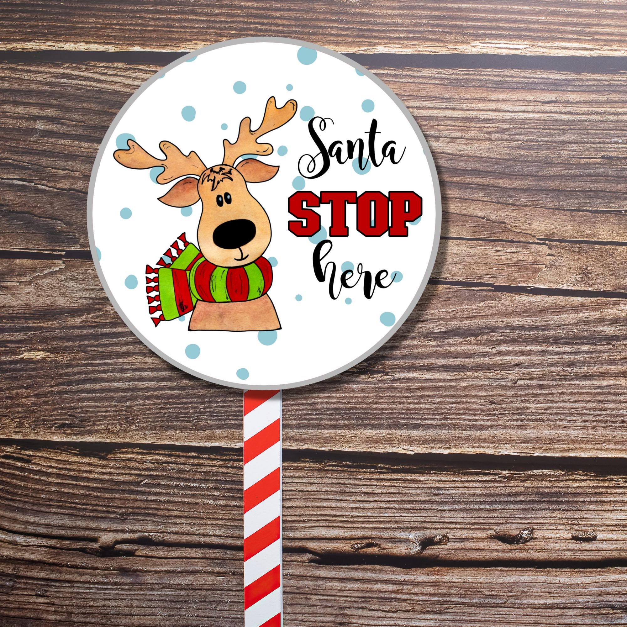 EDITABLE Printabe Santa Stop Here, Editable Sant Stop Here Sign Corji ...