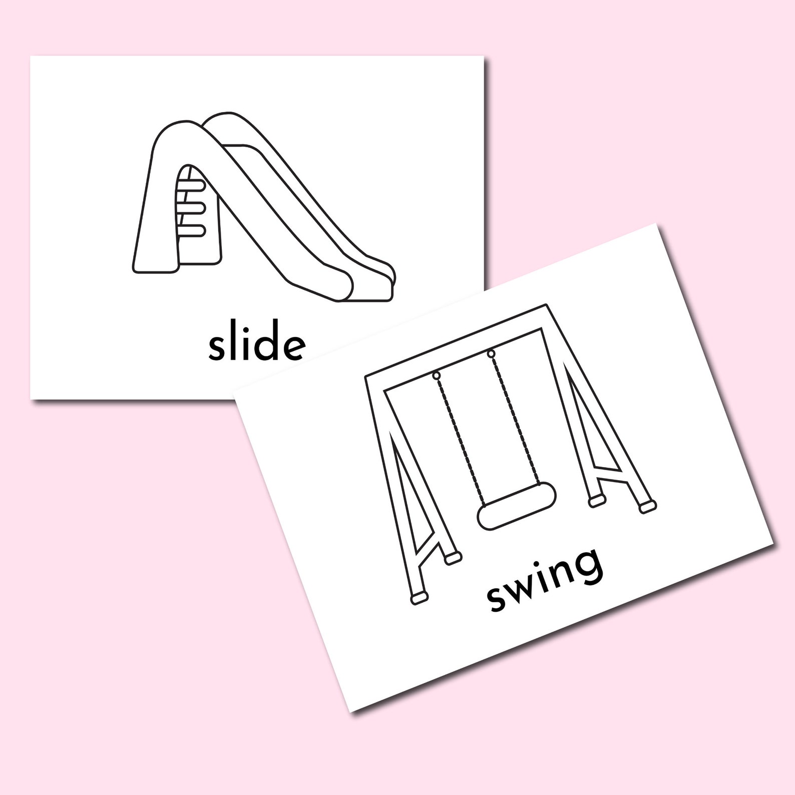 Printable Park Flashcards, Things at the Park, Park Coloring Sheets ...