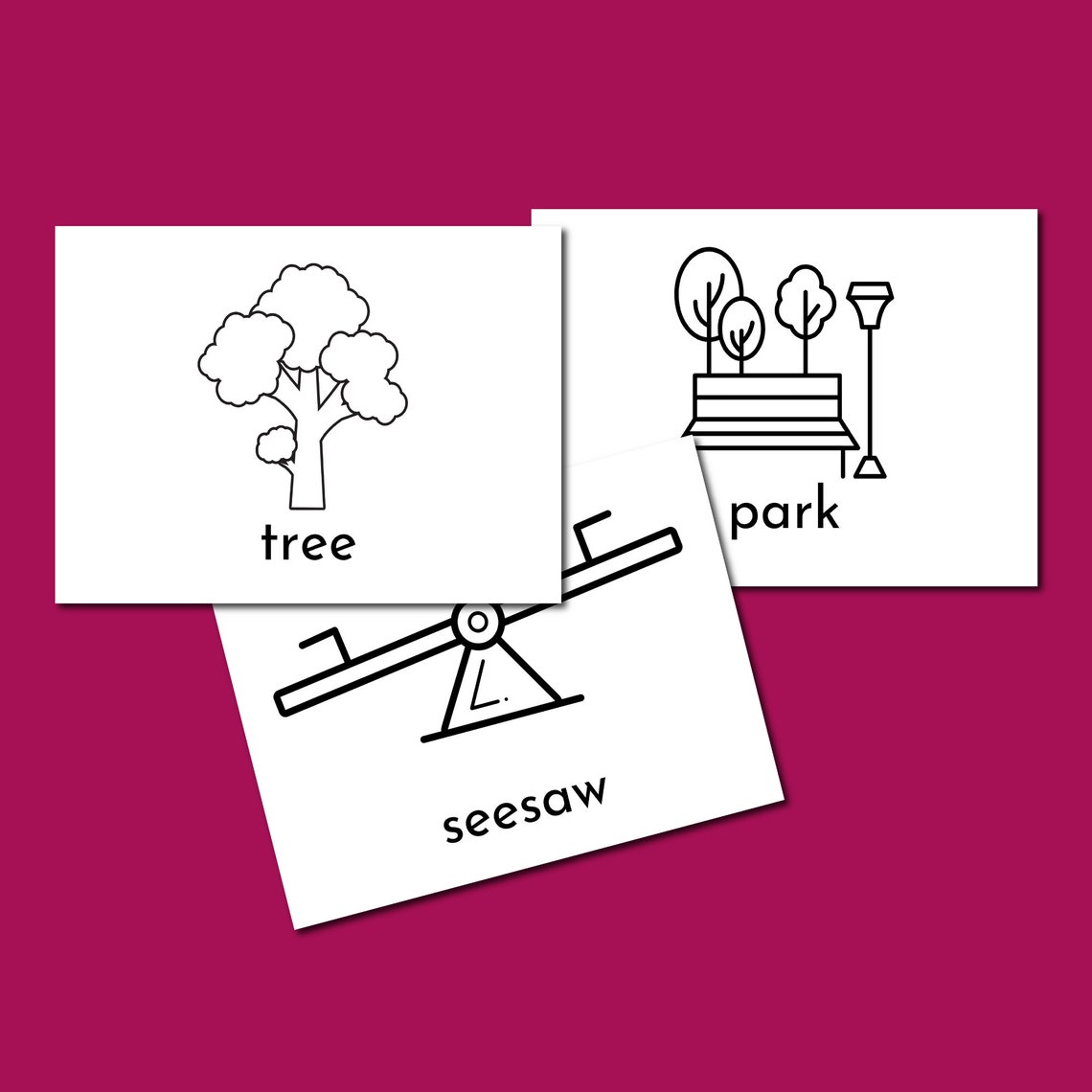 Printable Park Flashcards, Things at the Park, Park Coloring Sheets ...