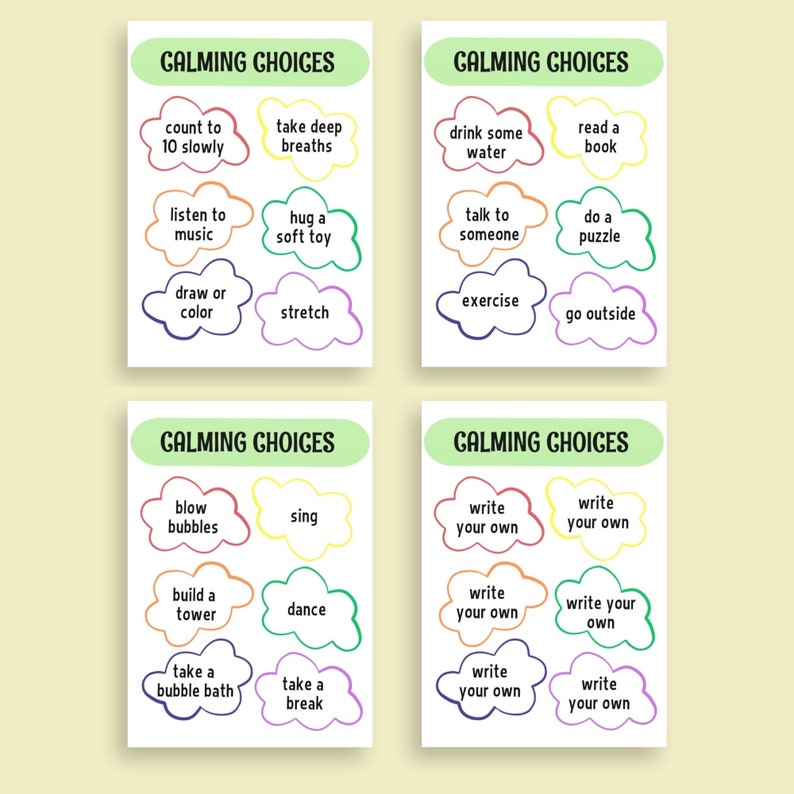 Editable Calming Strategies Poster, Carming Choices , Calm Corner ...