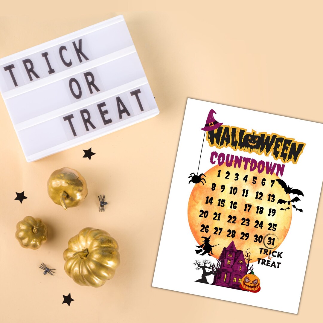 Printable Halloween Countdown, Halloween Printable Part Decorations ...