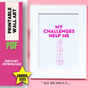 My Challenges Make Me Grow, Wall Decor, Selective Mutism, Anxiety ...