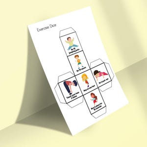 Printable Exercise Dice for Kids, Printable Fitness Dice, Fun Workout ...