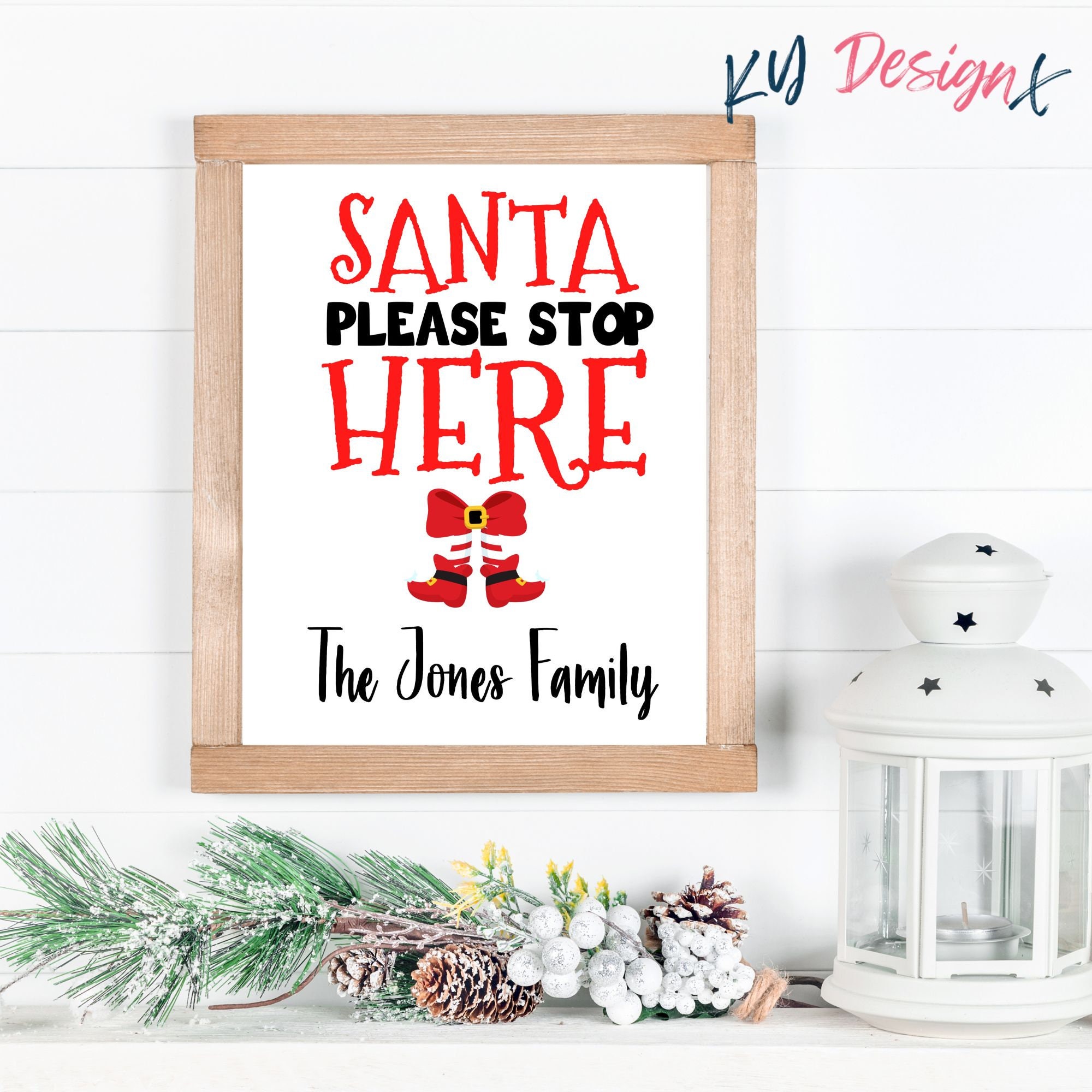 Editable Printabe Santa Stop Here, Editable Sant Stop Here Sign Corji ...