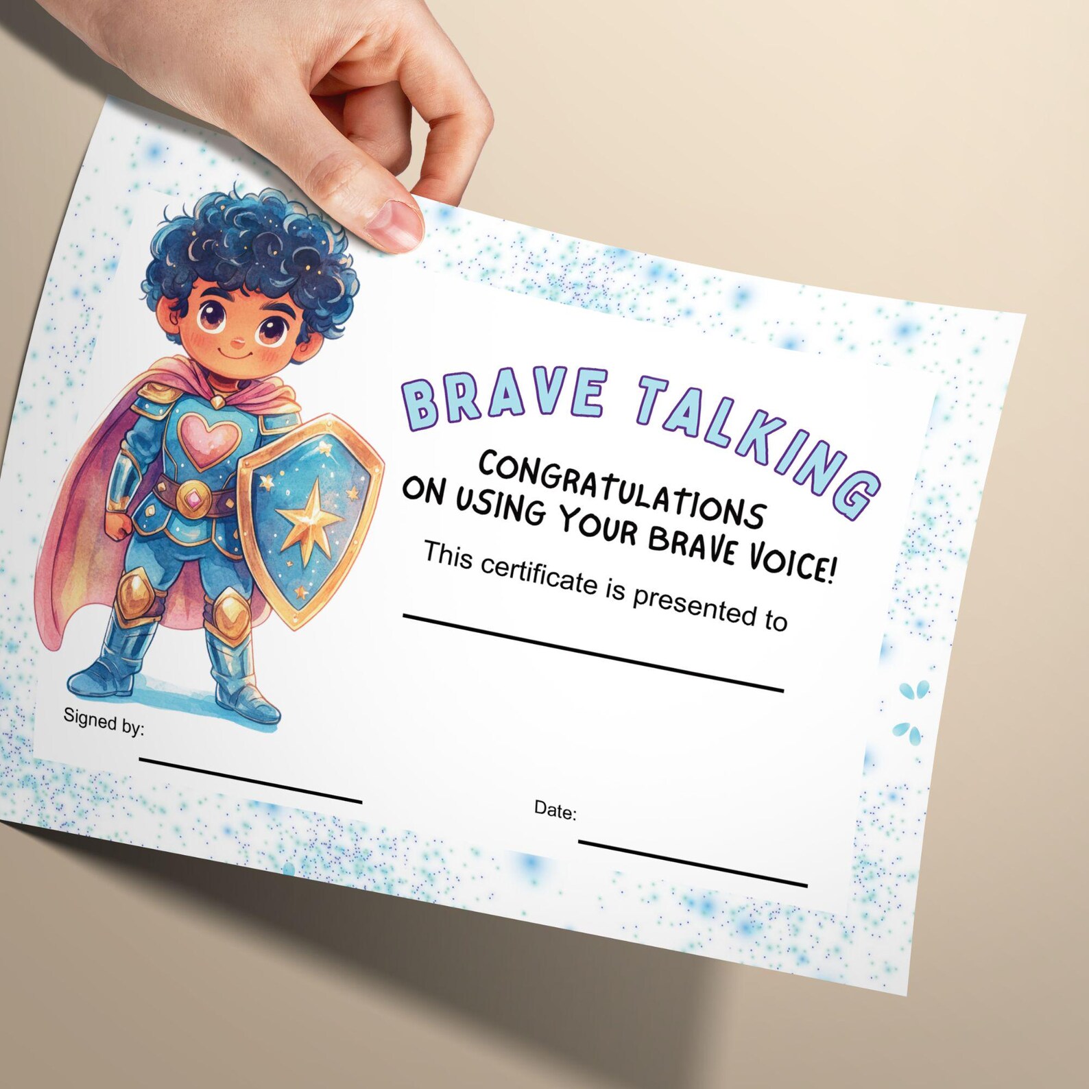 Printable Brave Talking Certificate - Selective Mutism - Child ...