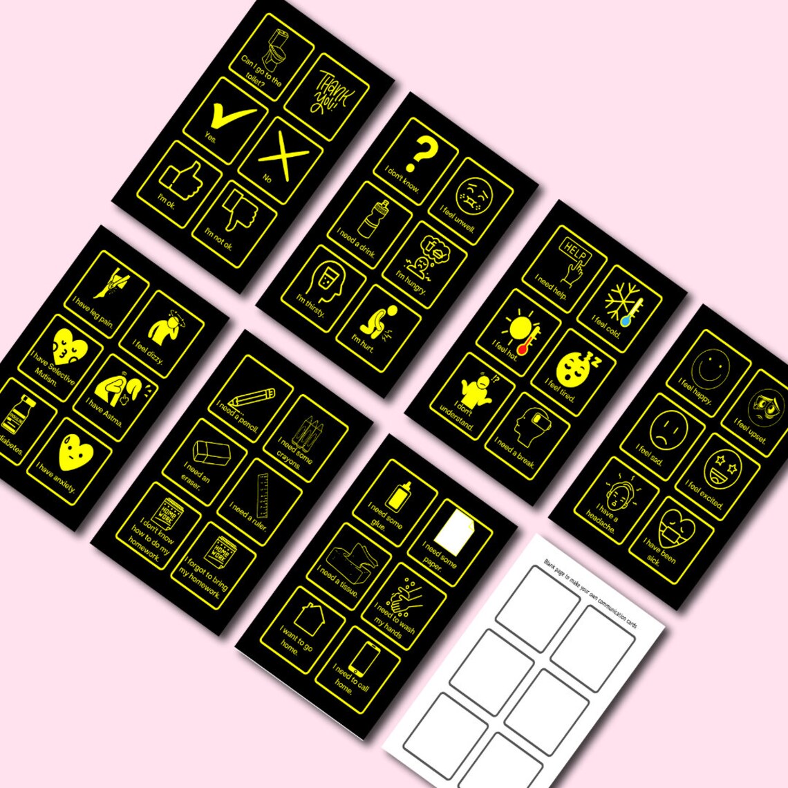 Printable Communication Cards for Non-verbal, Autism, Children ...