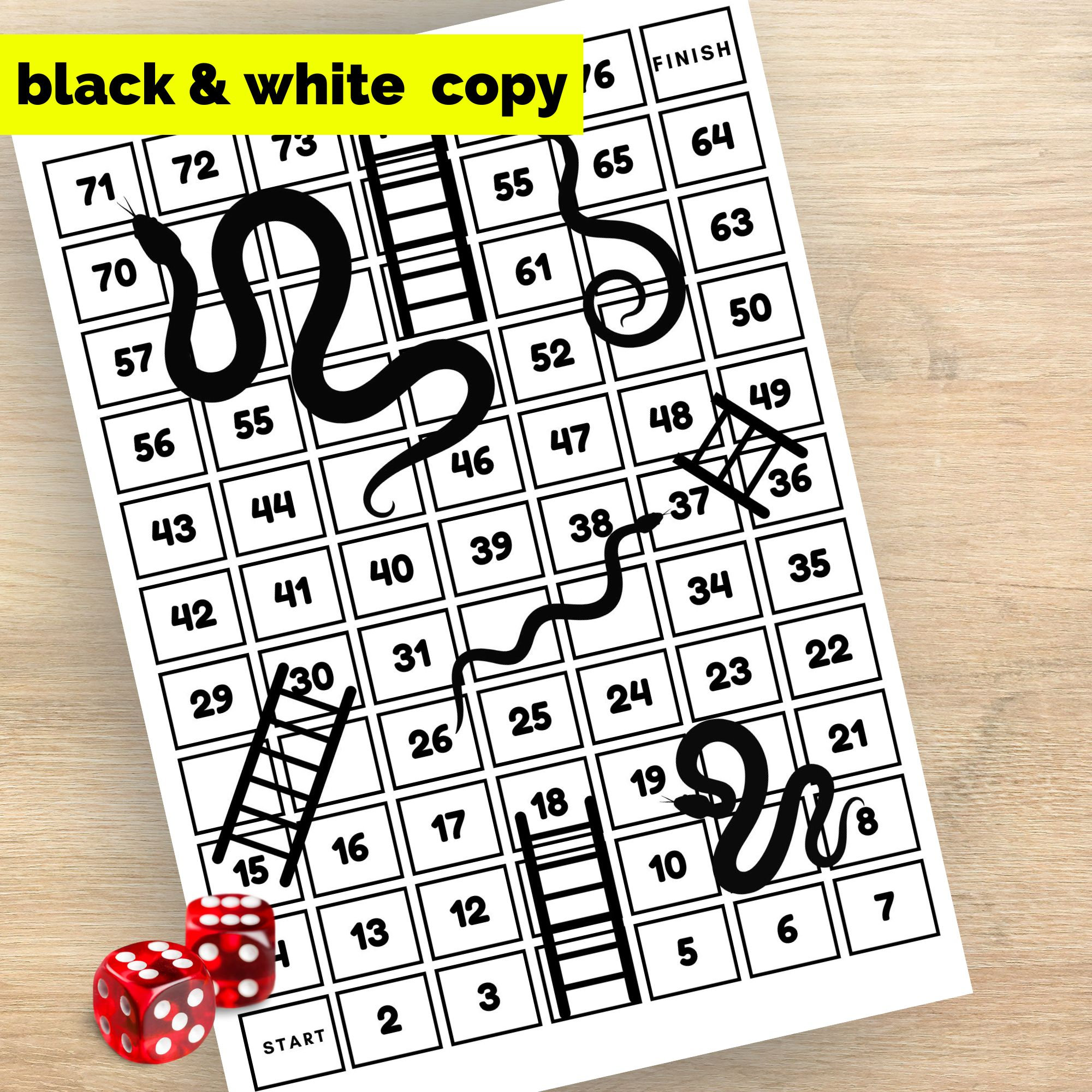 Printable Snakes and Ladders Board Game, Family Board Game, KIDS Board ...