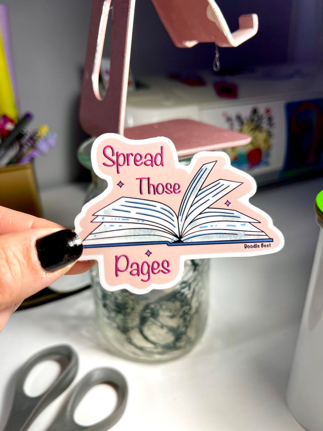 Book Sticker Spread Those Pages Sticker - Etsy