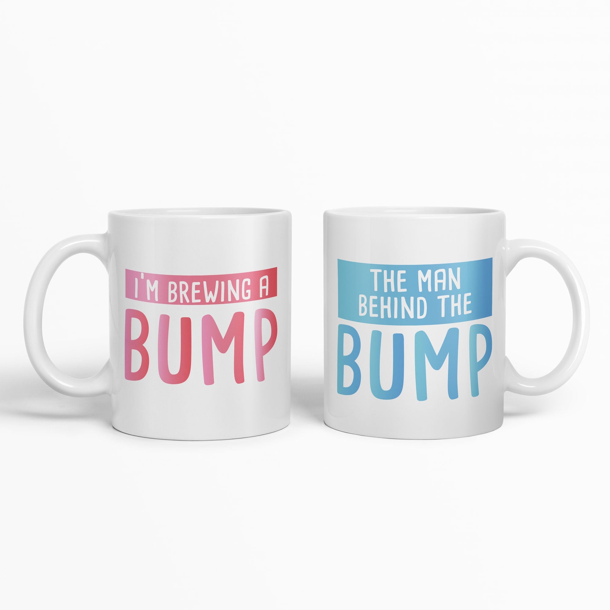 Funny Pregnancy Mug Sets Brewing A Bump Man Behind the Bump | Etsy