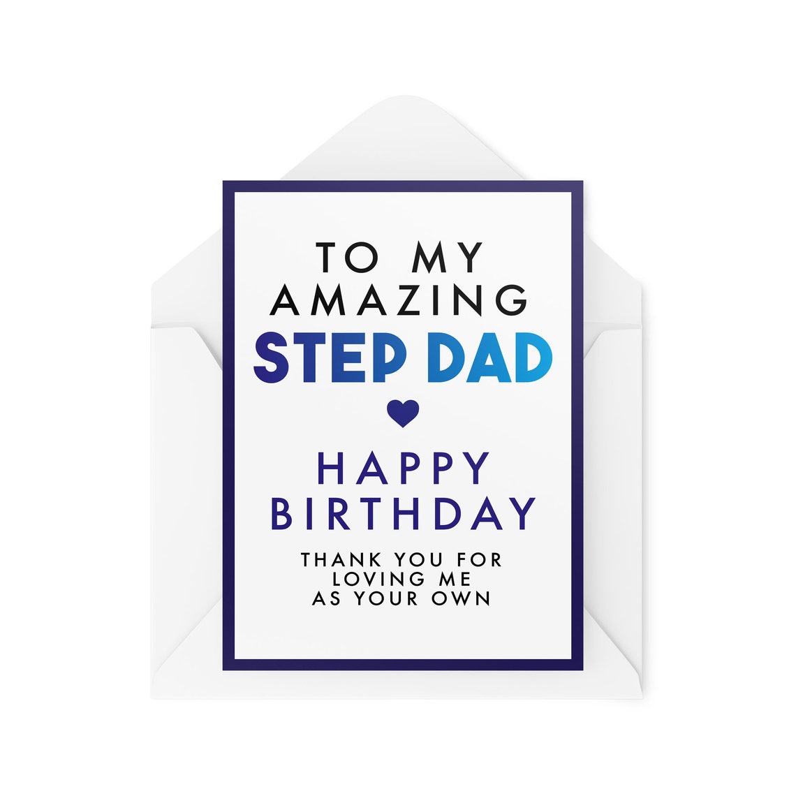 Step Dad Birthday Cards Stepdad Cards for His Birthday Card | Etsy