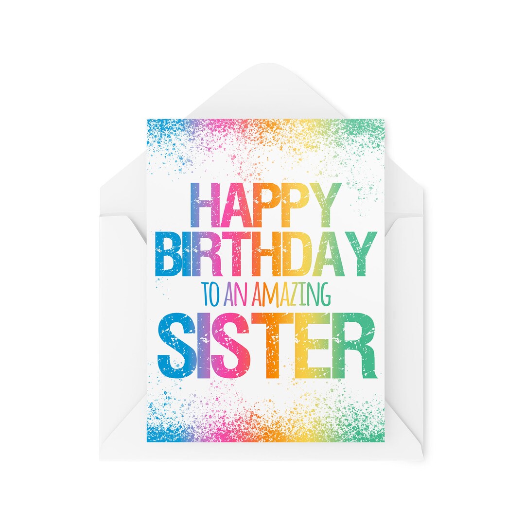 Sibling Cards Happy Birthday to an Amazing Sister Card for Her Siblings ...