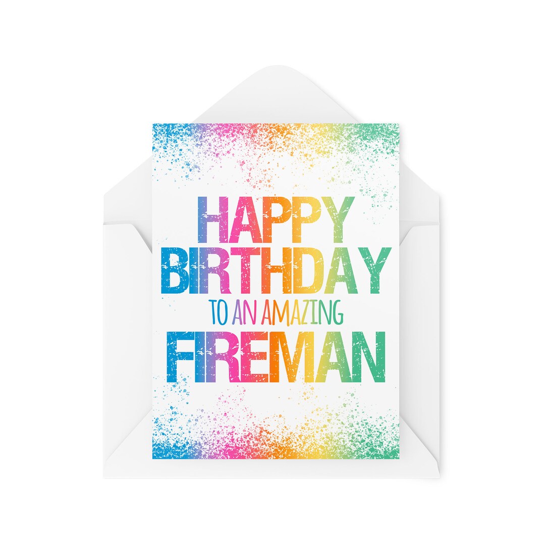 Funny Birthday Cards Happy Birthday to an Amazing Fireman Card Friend ...