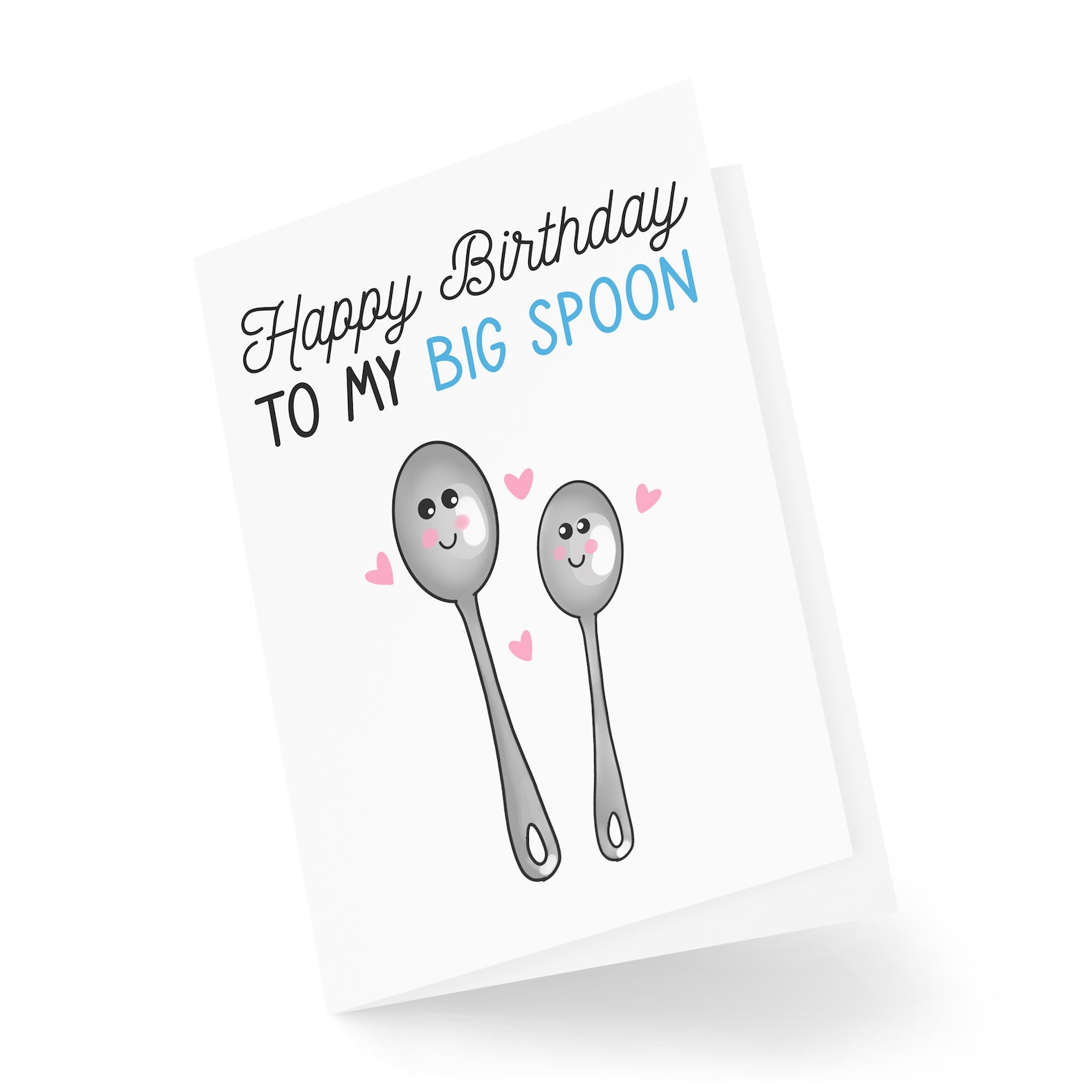 Funny Birthday Cards to My Big Spoon Happy Bday Birthday - Etsy