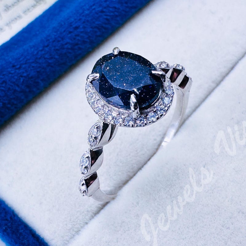 Blue Halo Ring - Etsy