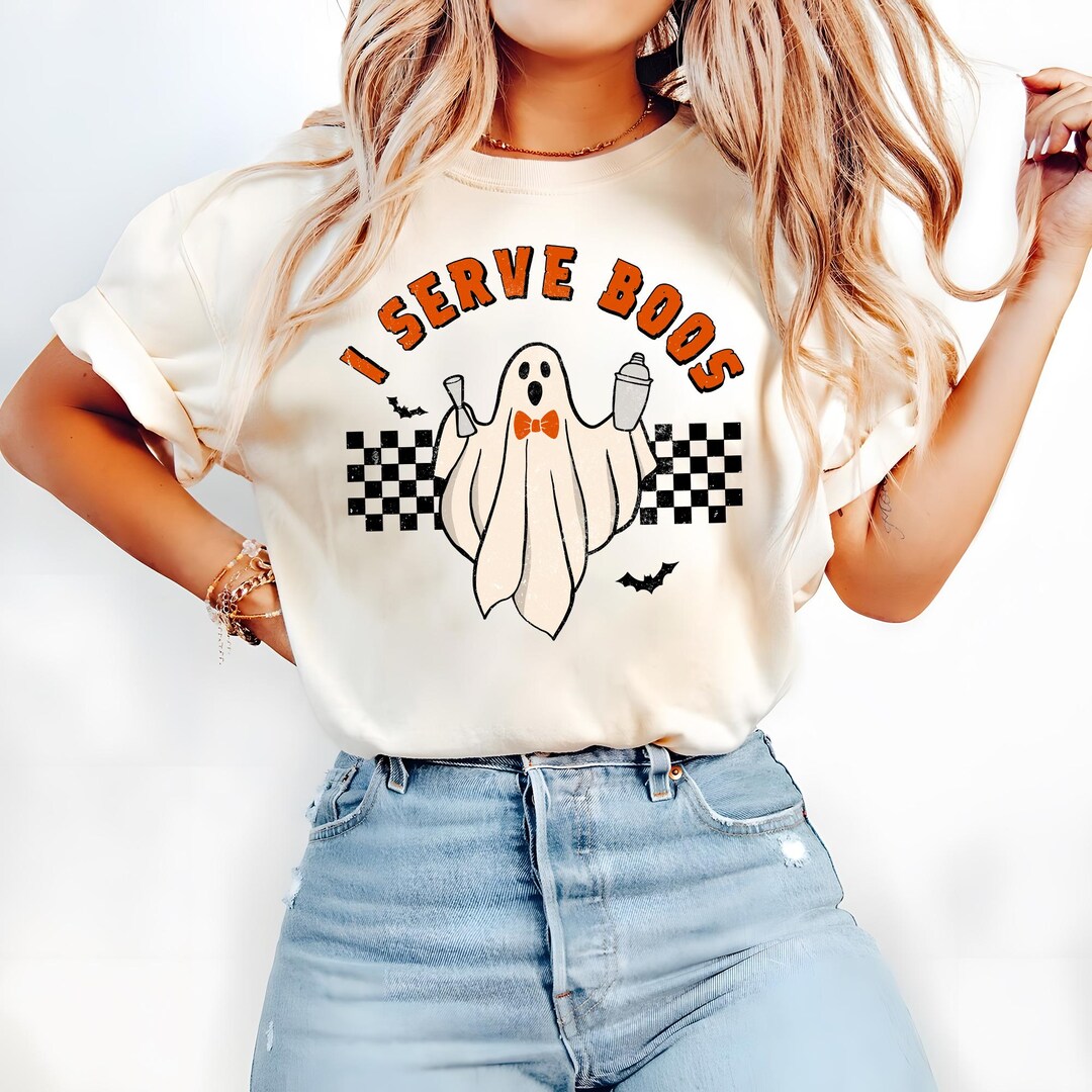 Retro Bartender Ghost I Serve Boos Shirt, Faboolous Bartender Shirt ...