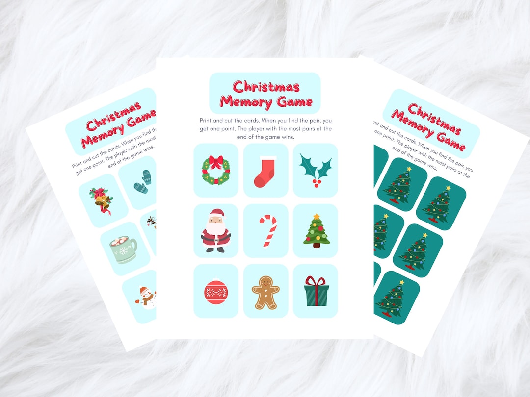 PRINTABLE Christmas Memory Game for Kids Instant Download Christmas ...