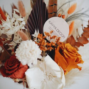 Small Boho Bouquet With Red Roses, Fall Wedding Bouquets- Rustic ...