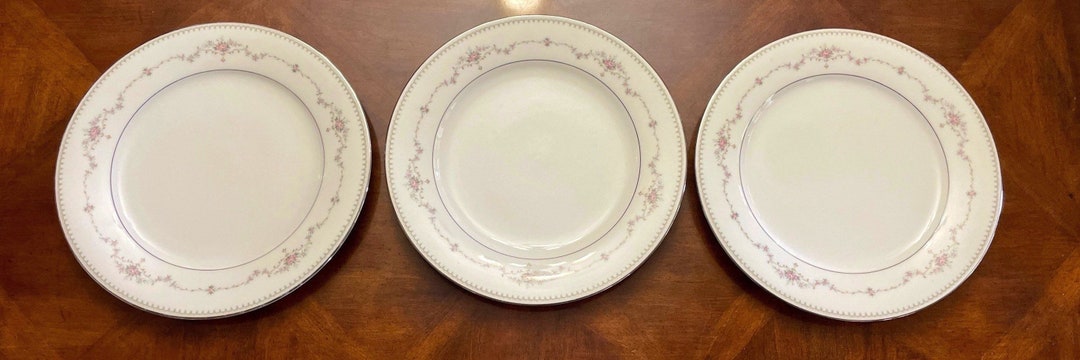 Noritake Fairmont Dinner Plates With Platinum Trim. (set of 3) - Etsy