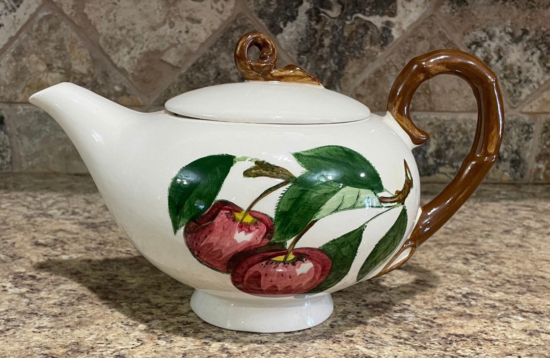 Vintage MCM Metlox Teapot & Lid California Apple - Etsy