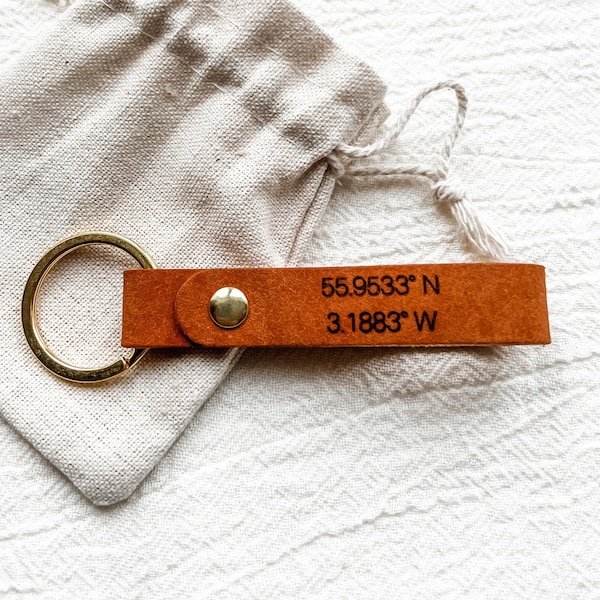 Coordinates Keychain - Etsy