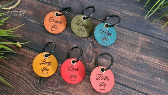 Personalized Leather Dog Tag Pet ID Tag Pet Collar Tag - Etsy