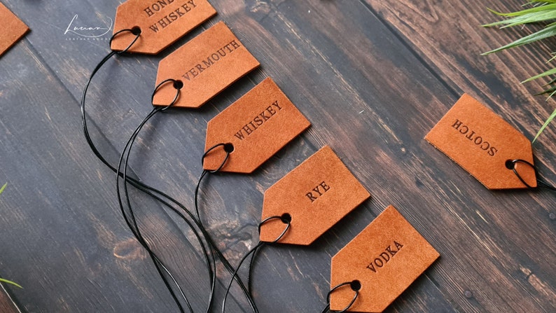Decanter Labels Set of 5 decanter Tags Gift for Her Gift - Etsy