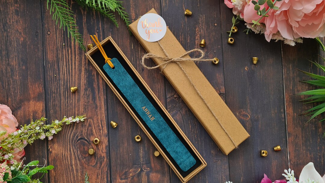 Personalised Leather Bookmark, Gift for Dad Grandad, Personalised ...