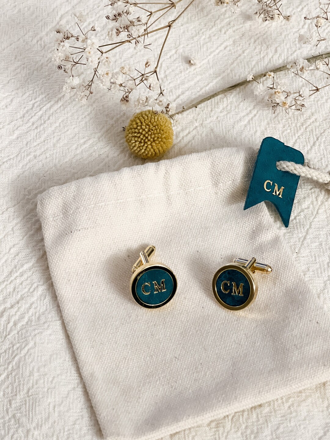 Leather Cufflinks, Personalised Cufflinks, Leather 3rd Anniversary Gift ...