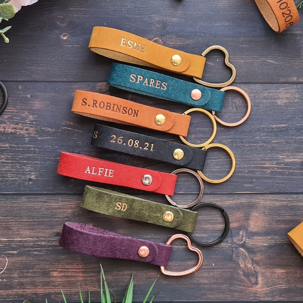 Leather Key Chain - Etsy