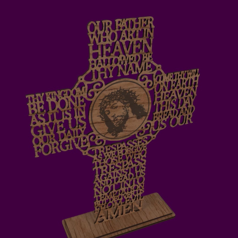 Catholic Lord's Prayer Our Father Picture Cross, Baptism Gift Girls ...