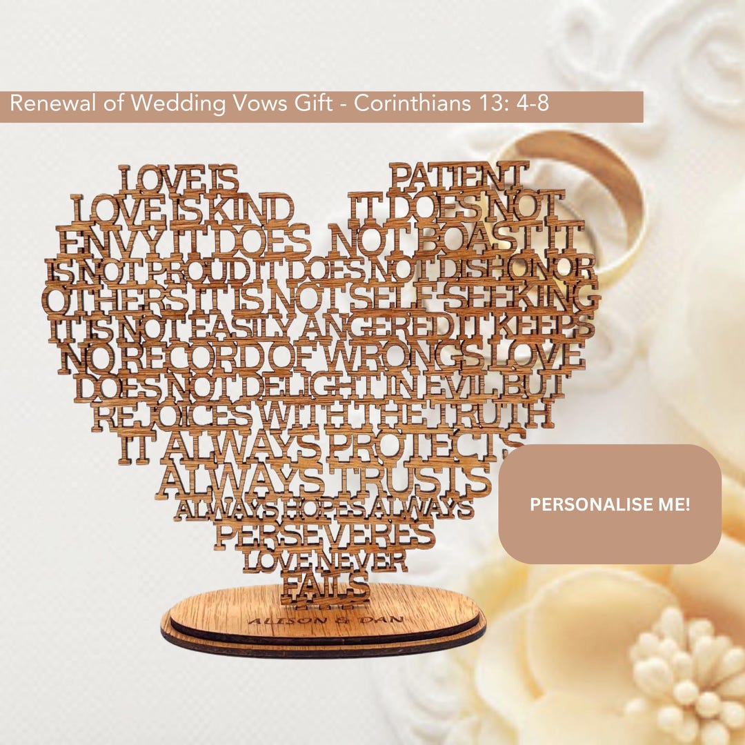 Vow Renewal Gift for Wife, Renewal of Wedding Vows Gift, Remarried Gift ...