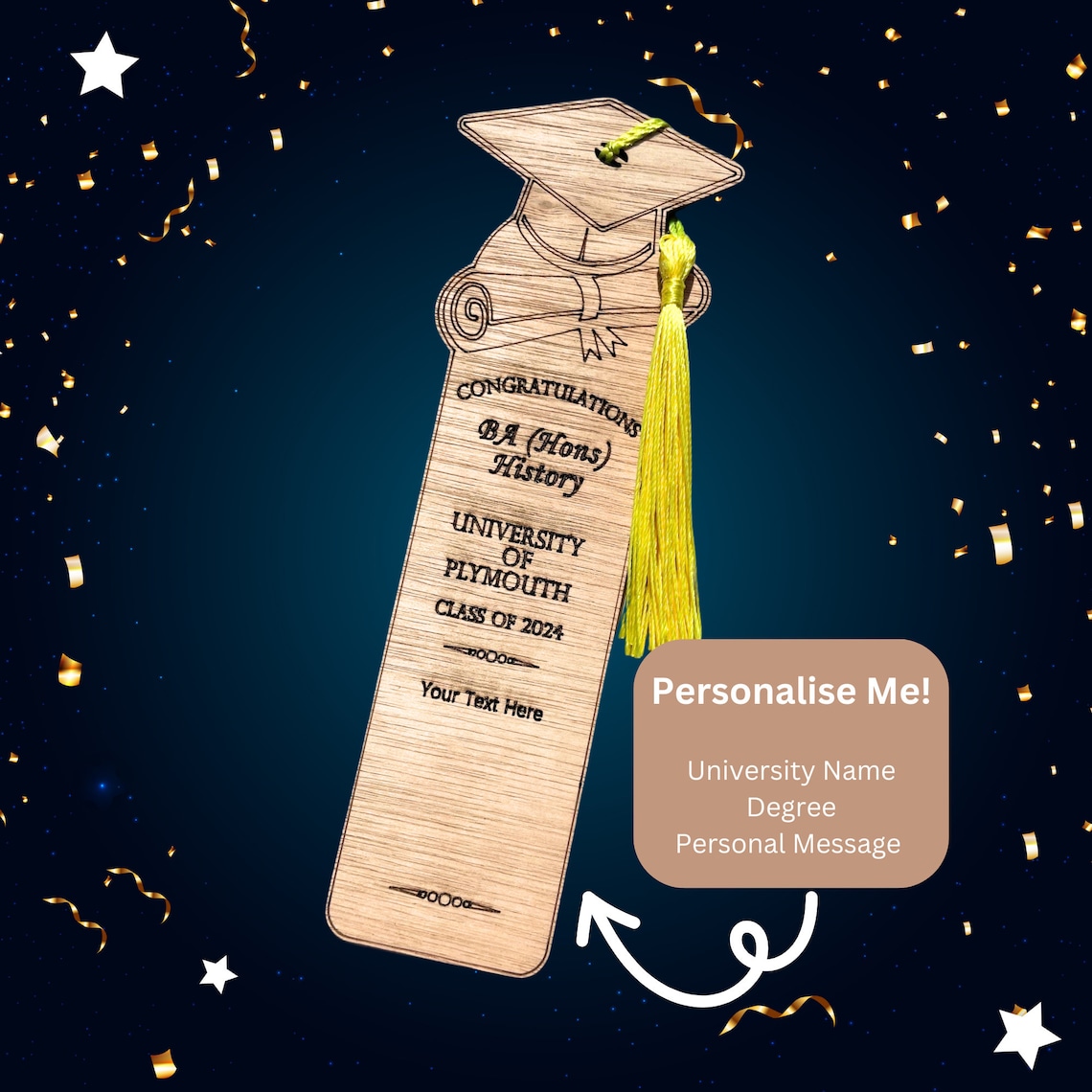 Graduation Bookmark Personalised Graduation Gift for University Student ...